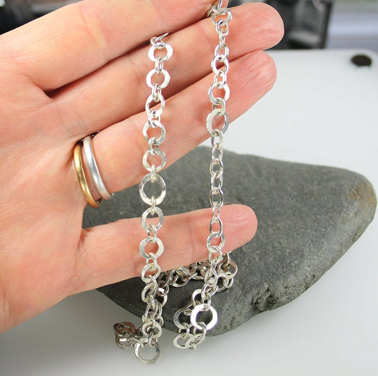 Handmade silver chain necklace - Folksy