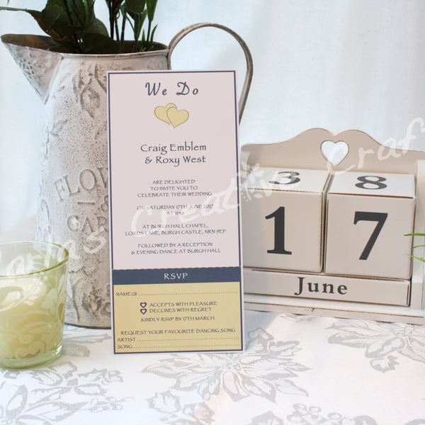 Unique, personalised wedding Invitations and invites on Folksy