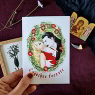 Dracula watercolour greetings cards, vampire ro... - Folksy