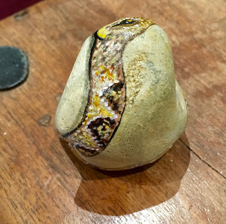 Snake painted pebble garden rock art wildlife p... - Folksy