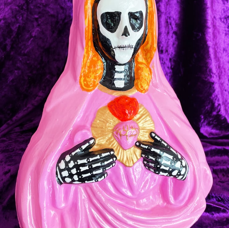 Kitsch Day Of The Dead Virgin Mary Wall Hanging... - Folksy