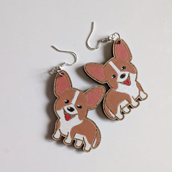 Sterling silver Corgi style earrings - Folksy