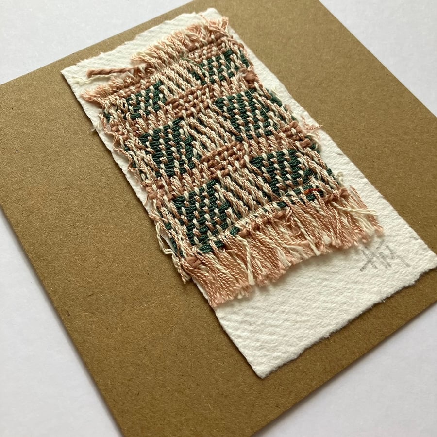 Textile Art Greetings Card, Handwoven Miniature... - Folksy