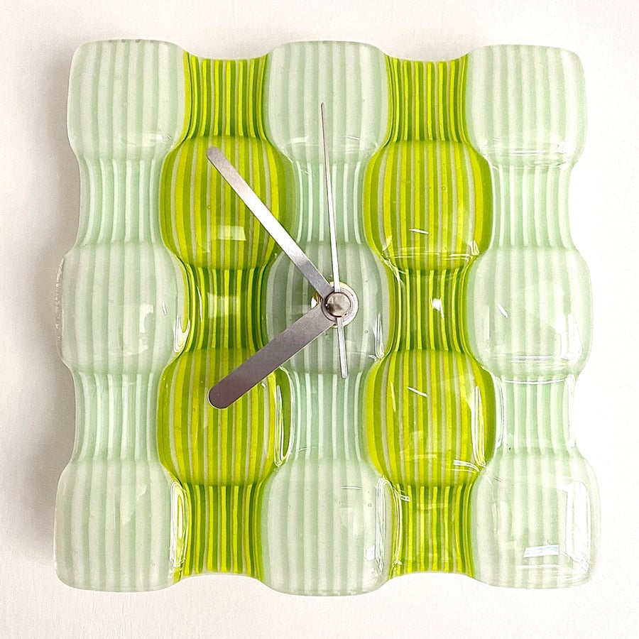 Fused Glass Bubble Design Clock - Folksy