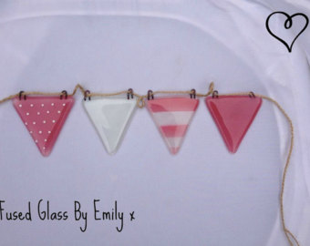 Fused Glass Coloured Bunting - Folksy