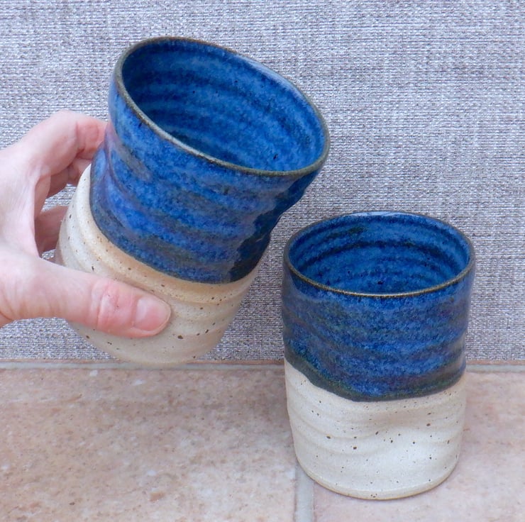 Pair of water or juice beaker tumbler wheel thr... - Folksy