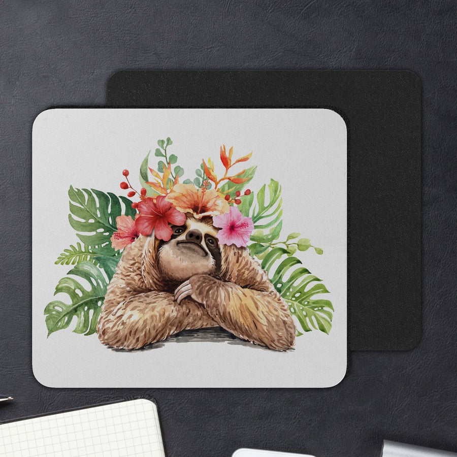Cute Sloth - Rubber Mousepad - Folksy
