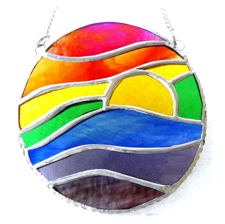 Rainbow Waves Stained Glass Suncatchers 014 - Folksy