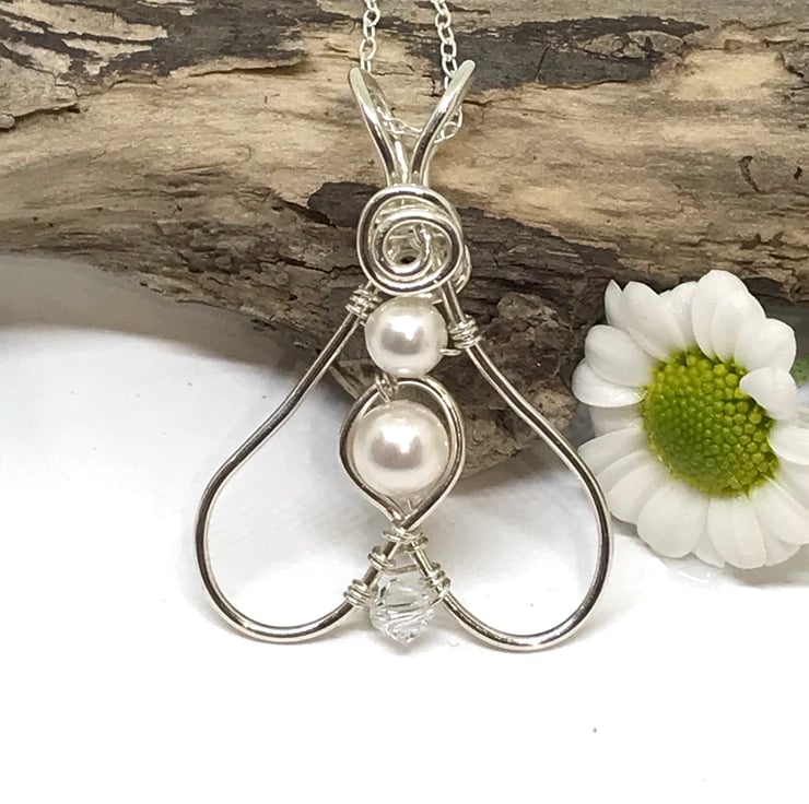 Sterling Silver Snowdrop Pendant, Crystals from... - Folksy