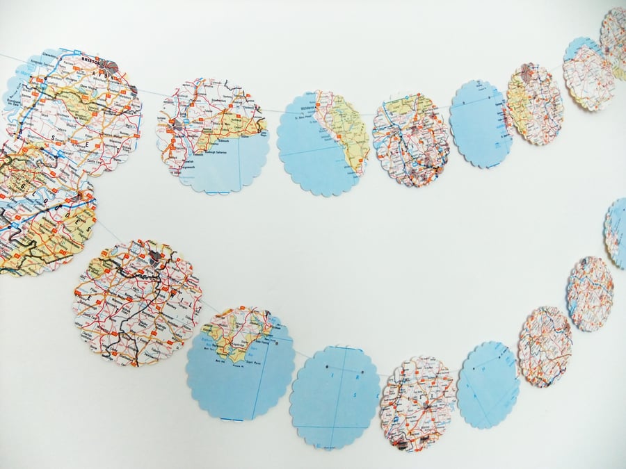 Map Bunting - England and Wales - Folksy