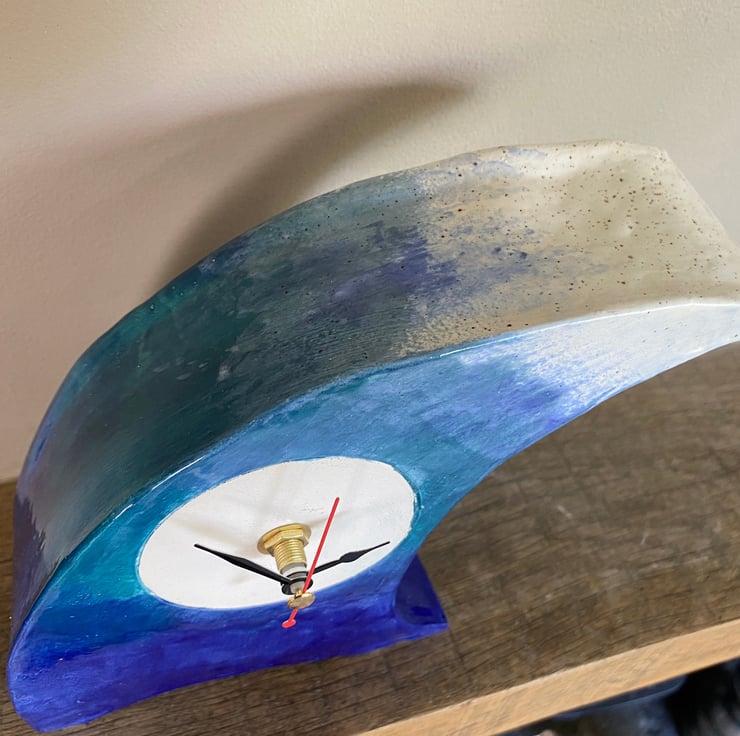 Unique Gift, Wave Clock for Mantel, Quirky Hand... - Folksy