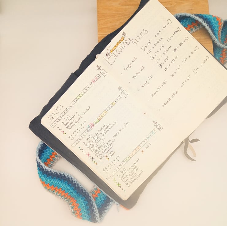 Blue and orange book bag - Folksy