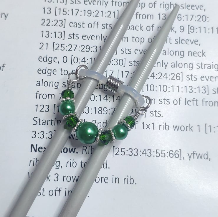 Beaded needle huggers for knitting. - Folksy
