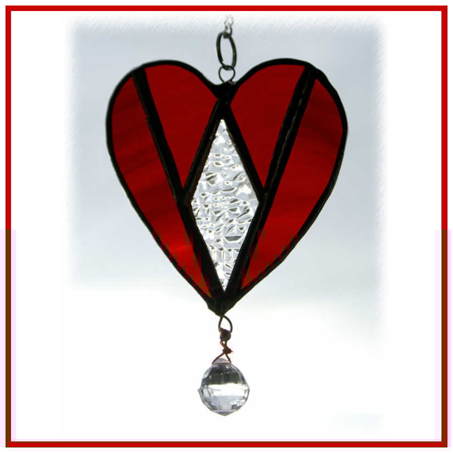 Diamond Love Heart A Stained Glass Suncatcher... - Folksy