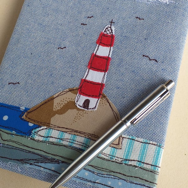 Notebook Cover with Embroidered Lighthouse - Folksy