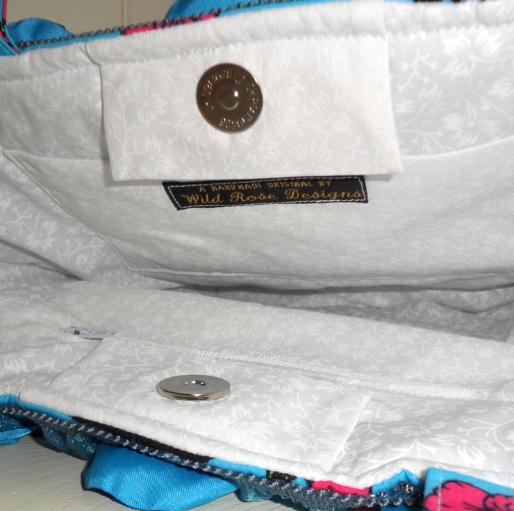 Blue cotton print Summer Handbag - Folksy