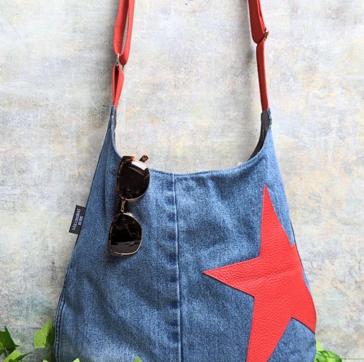 Denim Bag - Denim Cross Body Crossover Jeans Ba... - Folksy