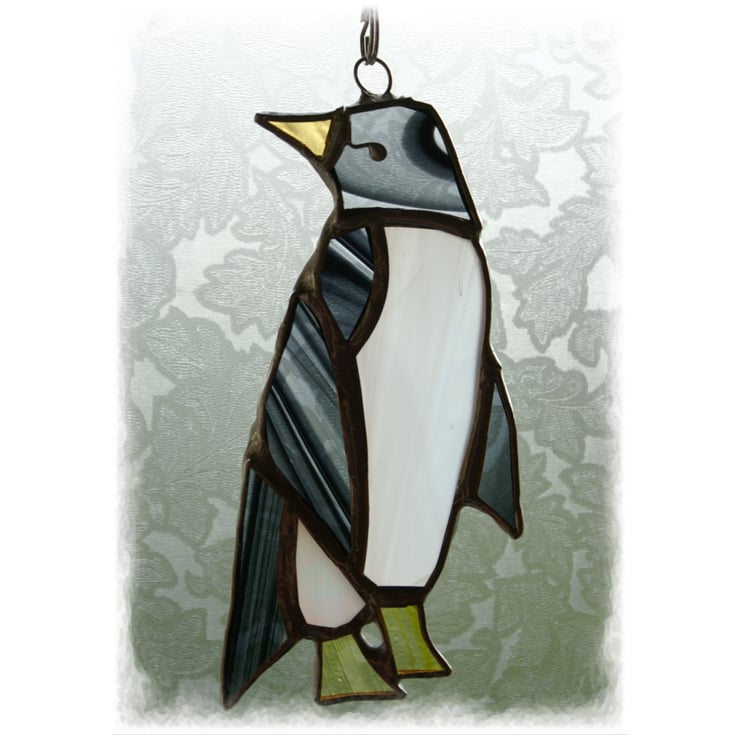 Penguin Suncatcher Handmade Stained Glass - Folksy