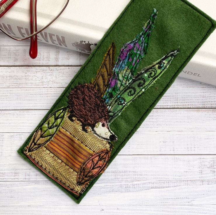 Upcycled hedgehog bookmark. - Folksy