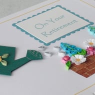 Quilled retirement card - Folksy
