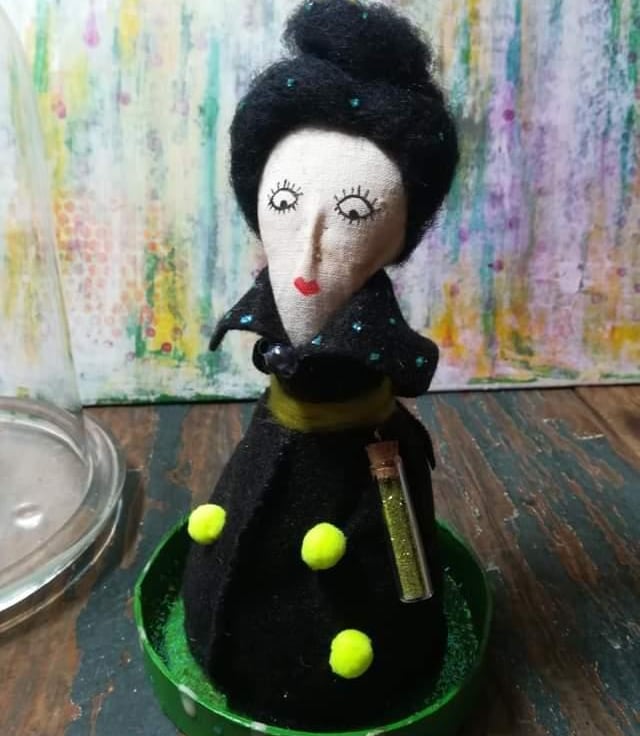 Handmade art doll, textile art doll, Marie curi... - Folksy