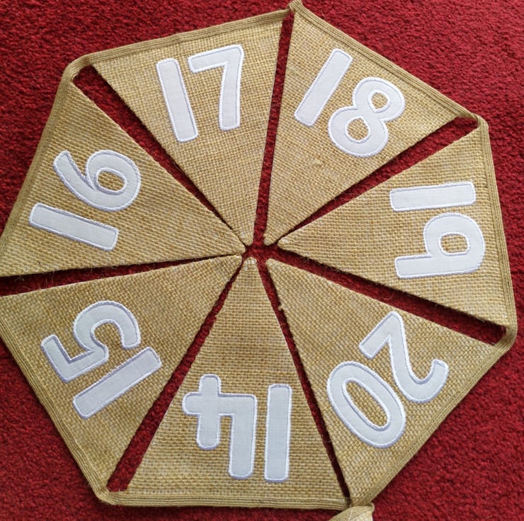 Numbers Straight Leg Bunting Hessian - 0-10; 1-... - Folksy