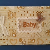 SALE - A6 fabric covered baby album - Folksy