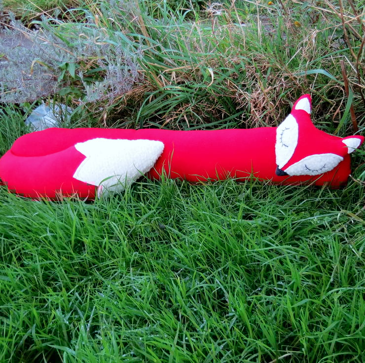 A snoozy fox draught excluder. Big red fox. W... - Folksy