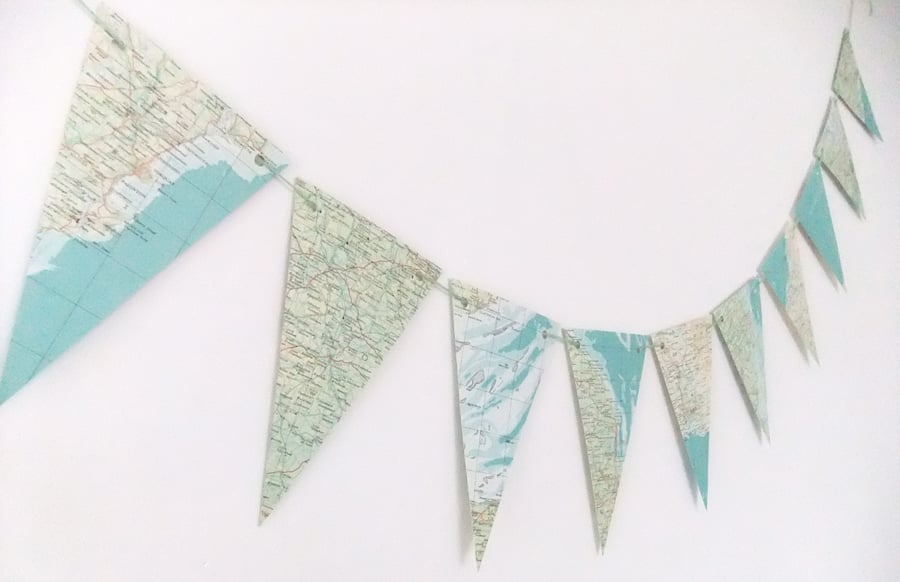 British Map bunting - British Atlas Bunting - E... - Folksy