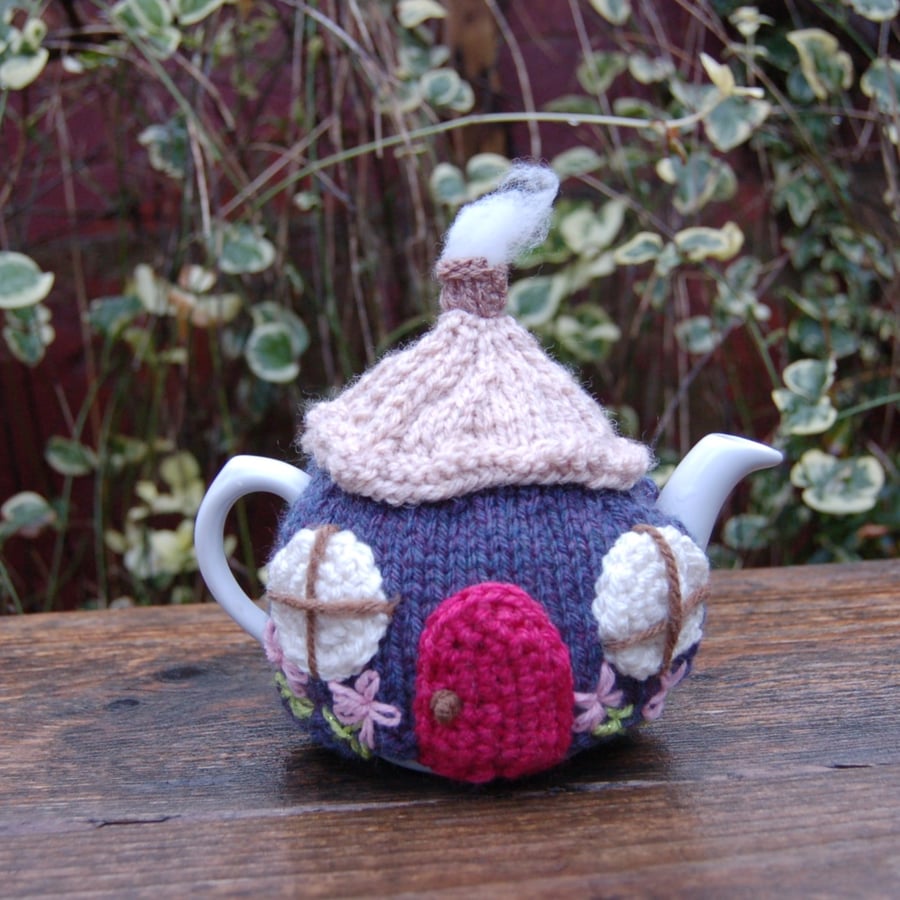 Country cottage tea cosy - hand embroidered - t... - Folksy