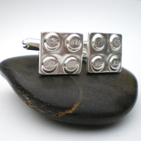 Silver Lego Cufflinks - Folksy
