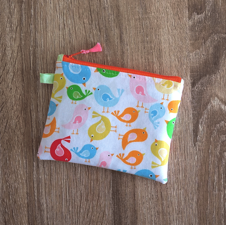 Free as a Bird, small, zipped pouch, multicolou... - Folksy