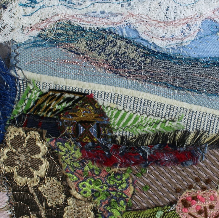 Landscape with Farm Textile Art Picture - Folksy