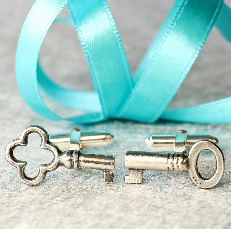 Key cufflinks, handmade solid sterling silver ... - Folksy