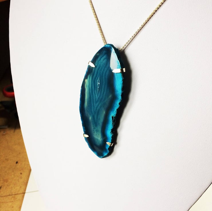A Beautiful Turquoise and Blue Polished Agate S... - Folksy