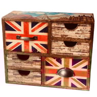 6 drawer Union Jack London box - Folksy