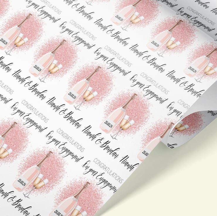 Personalised Engagement wrapping paper - Folksy