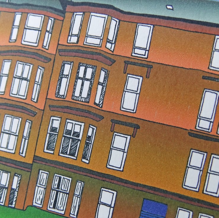 Glasgow Notebook - full colour tenement in Glas... - Folksy