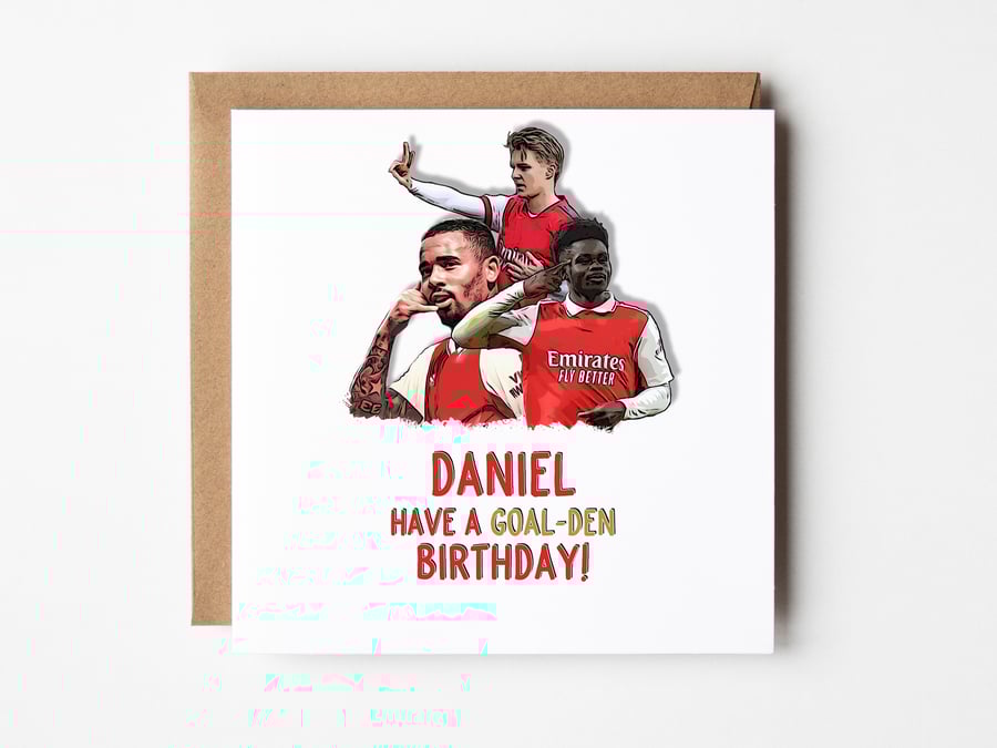 Have A Goal-Den Birthday, Personalised Arsenal ... - Folksy
