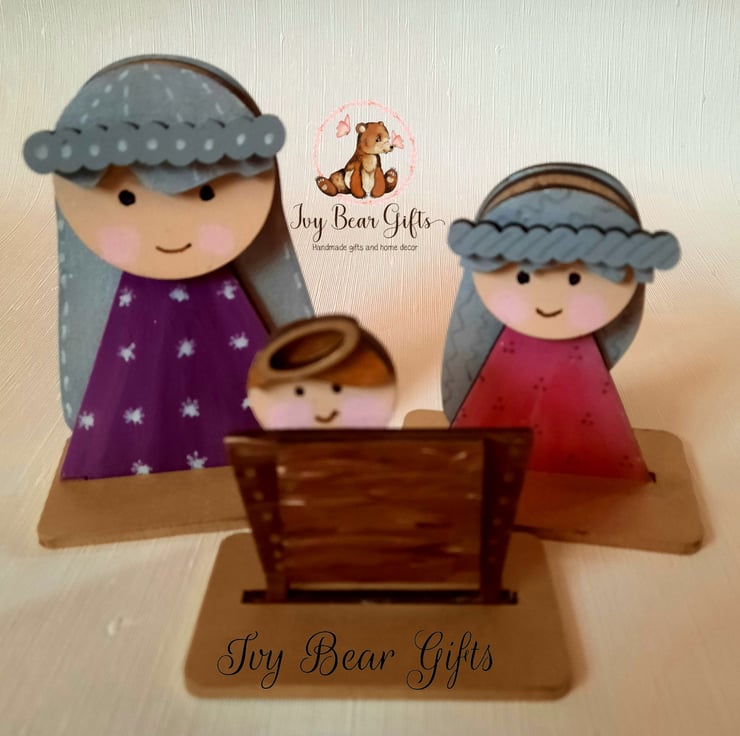 Wooden Christmas Nativity set - Folksy