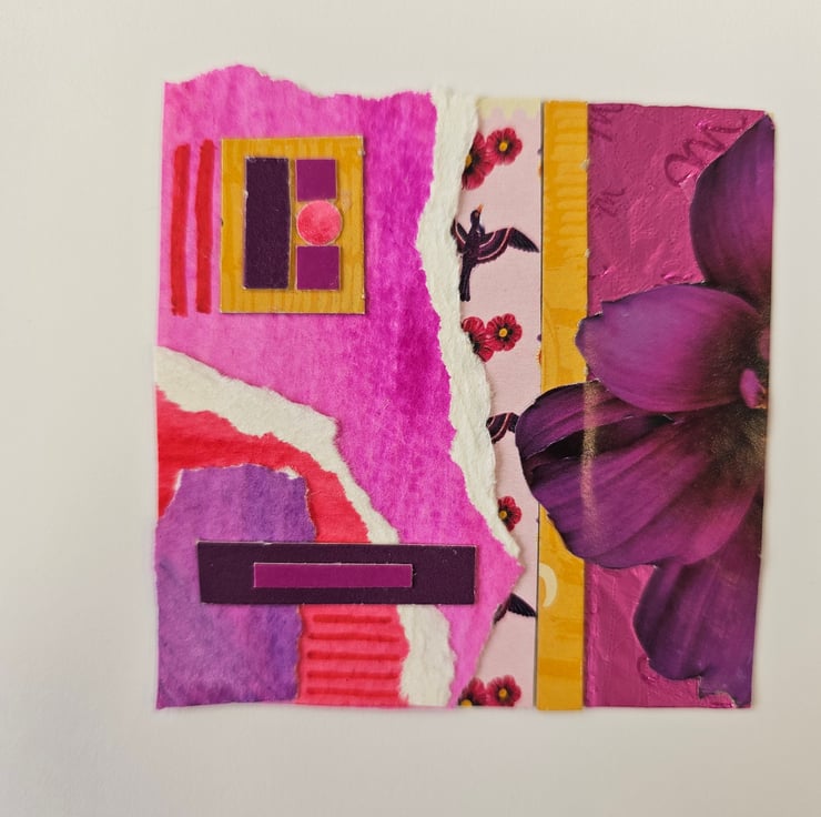 Unique collage recycled packaging art greeting... - Folksy