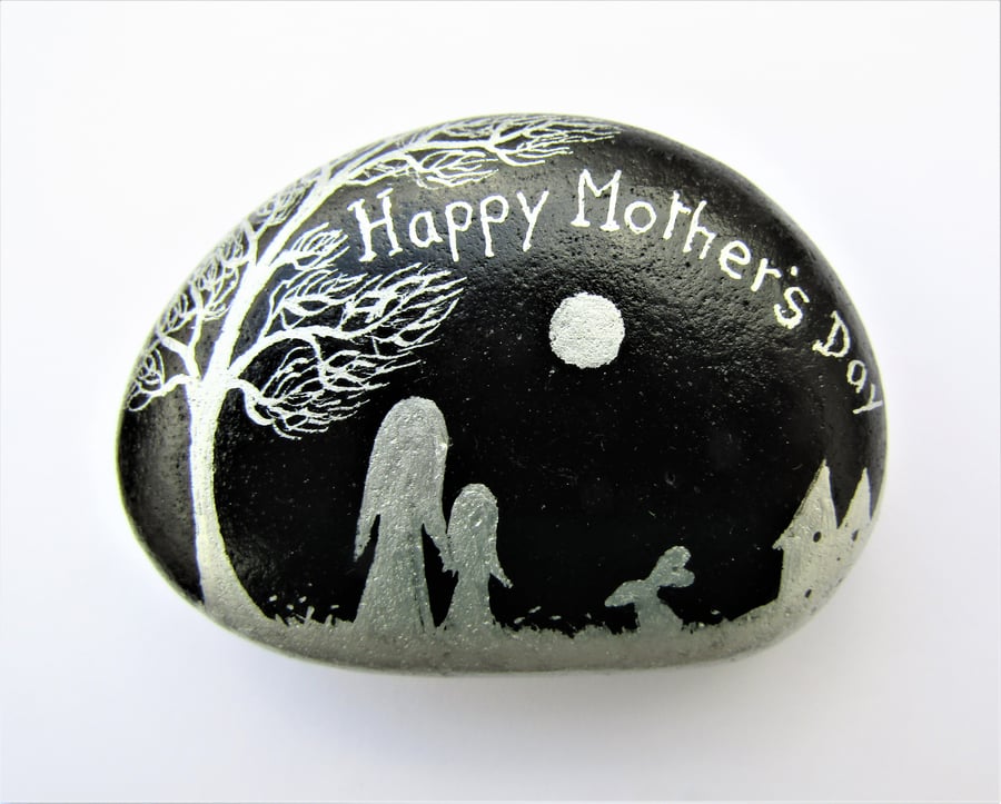 Mothers Day Gift, Hand Painted Rock, Mother Dau... - Folksy