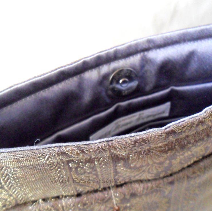 Gold brocade evening bag - Folksy