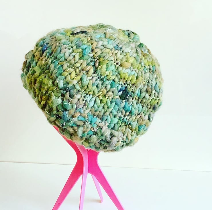 knitted hat, indie dyed hat - Folksy
