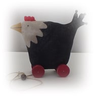 Primitive Hen on Wheels - Folksy