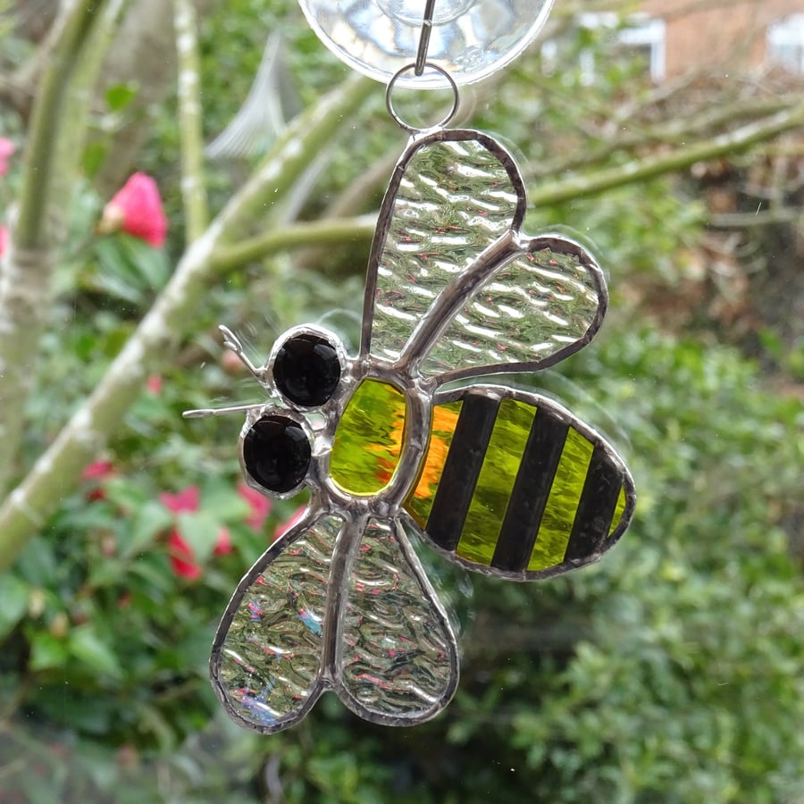 Stained Glass Bee Suncatcher - Folksy
