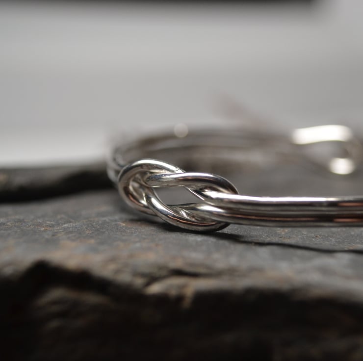 Love knot, infinity knot sterling silver bangle - Folksy