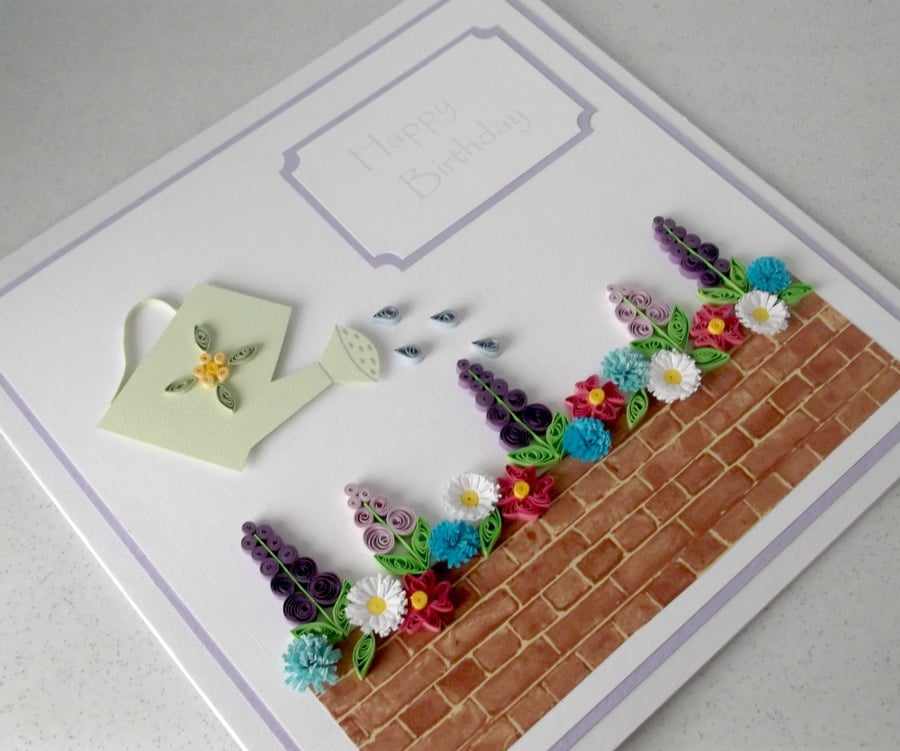 Quilled birthday card - handmade, personalised - Folksy