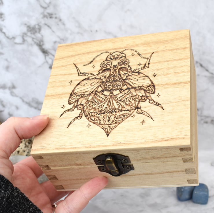 Steampunk bee. Pyrography wooden box. - Folksy
