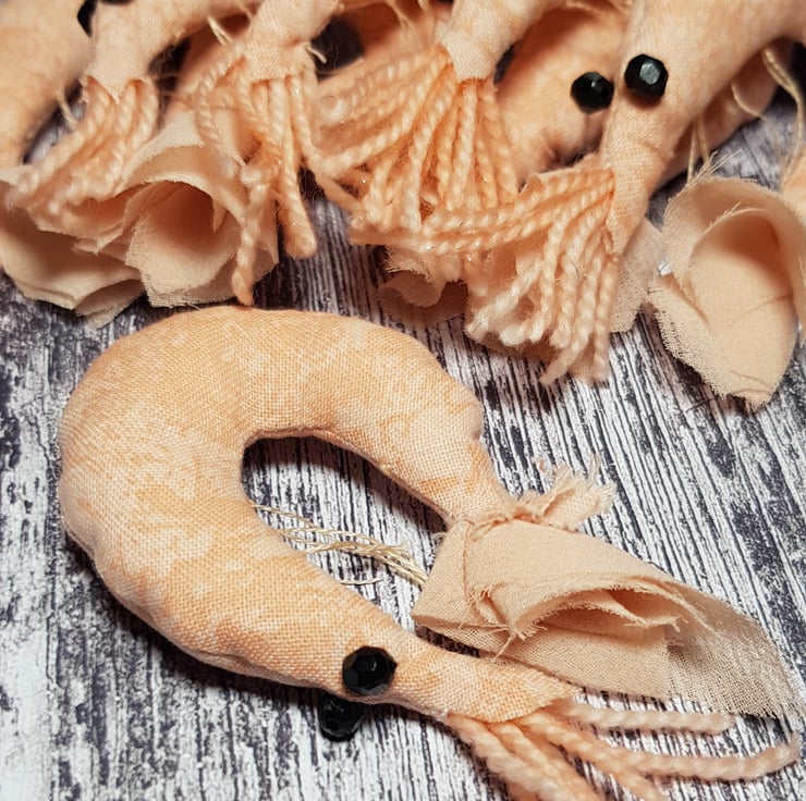 Textile Decorative Shrimp Prawns Sea Creatures ... - Folksy